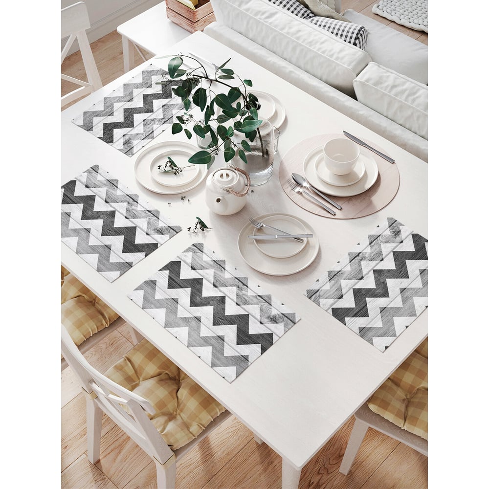 Комплект тканевых салфеток для сервировки стола JOYARTY "зигзаг из прошлого", 32x46 см, 4 шт. np ...