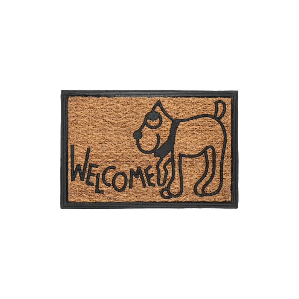 Придверный кокосовый коврик PERFECTO LINEA 40x60 см, Welcome Собака 22 ...