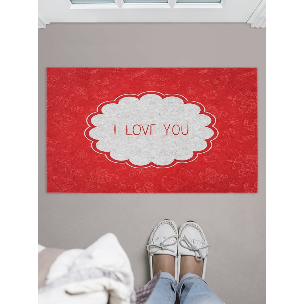 Придверный коврик в прихожую JOYARTY с принтом Рисунки праздника, 45х75 см door_422703 ...