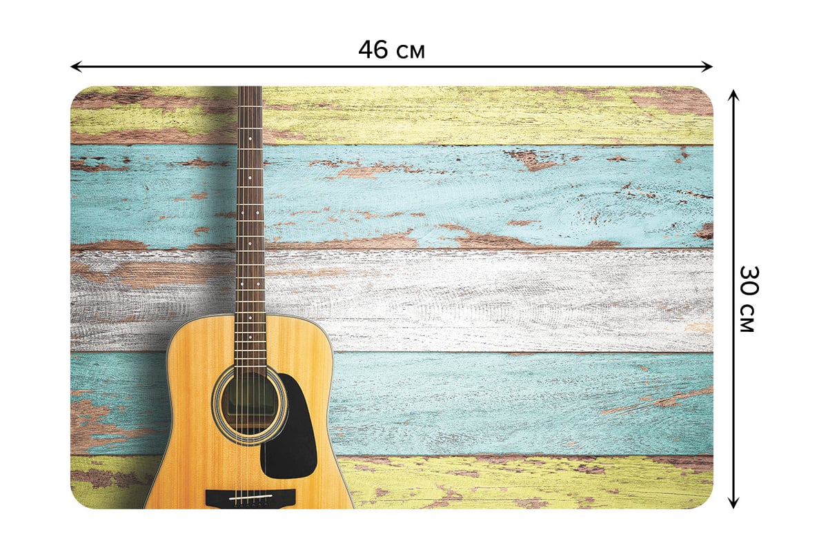 Набор прямоугольных тканевых салфеток для сервировки стола JOYARTY гитара на досках, плейсмат ...