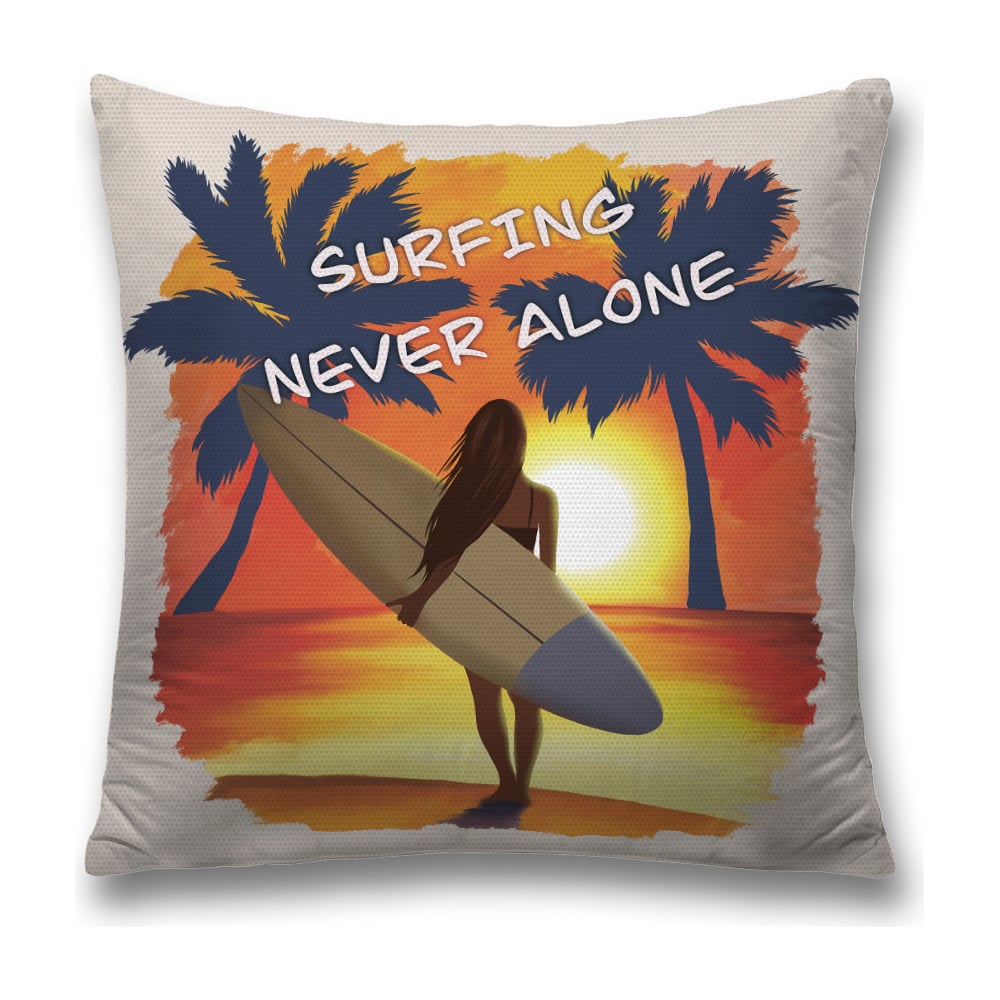 Декоративная наволочка JoyArty Серфинг на закате на молнии, 45x45 см sl_385263 - выгодная цена ...