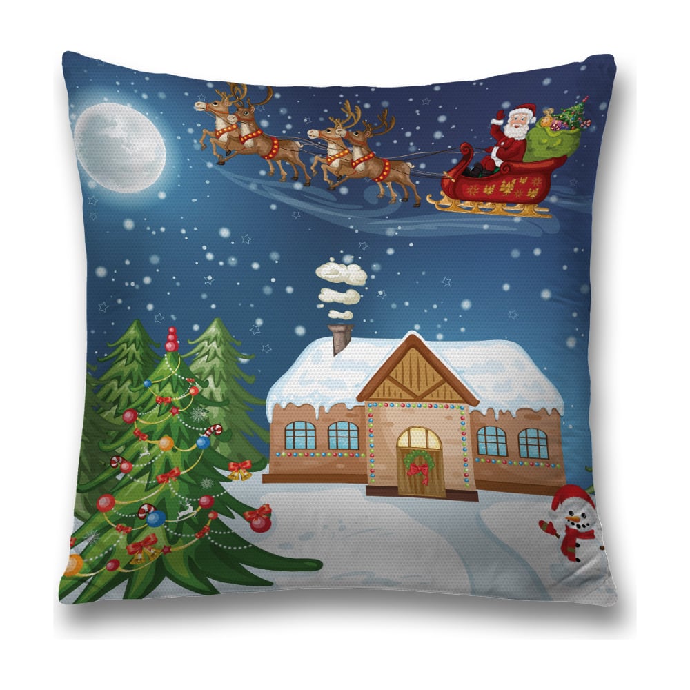 Декоративная наволочка JoyArty Встреча с Сантой на молнии, 45x45 см sl_378610 - выгодная цена ...