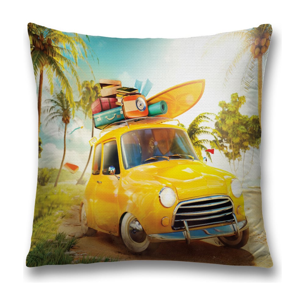 Декоративная наволочка JoyArty Долгожданный отпуск на море на молнии, 45x45 см sl_294375 ...