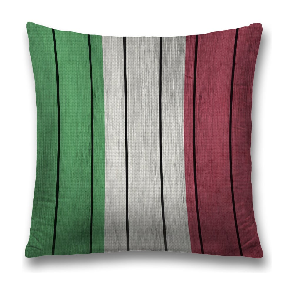 Декоративная наволочка JoyArty Деревянные доски цвета Итальянского флага на молнии, 45x45 см sl ...