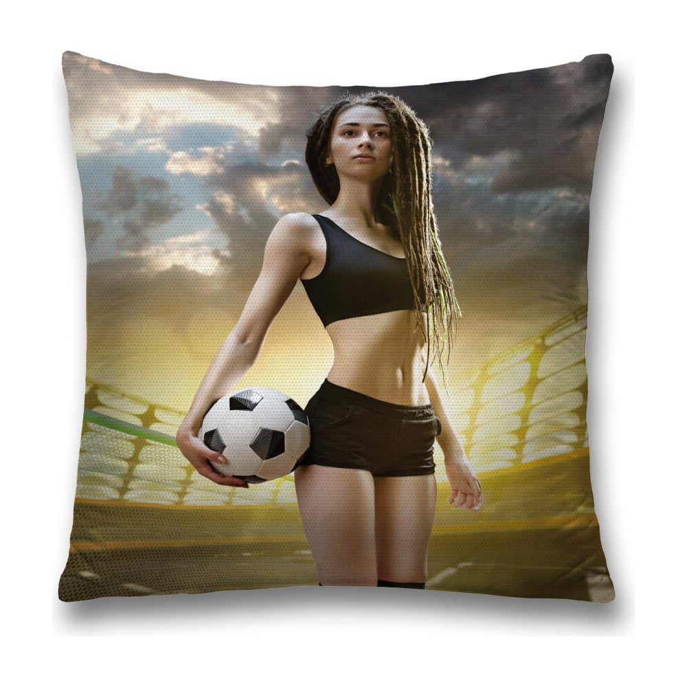 Декоративная наволочка JoyArty Футболисточка на молнии, 45x45 см sl_378815 - выгодная цена ...