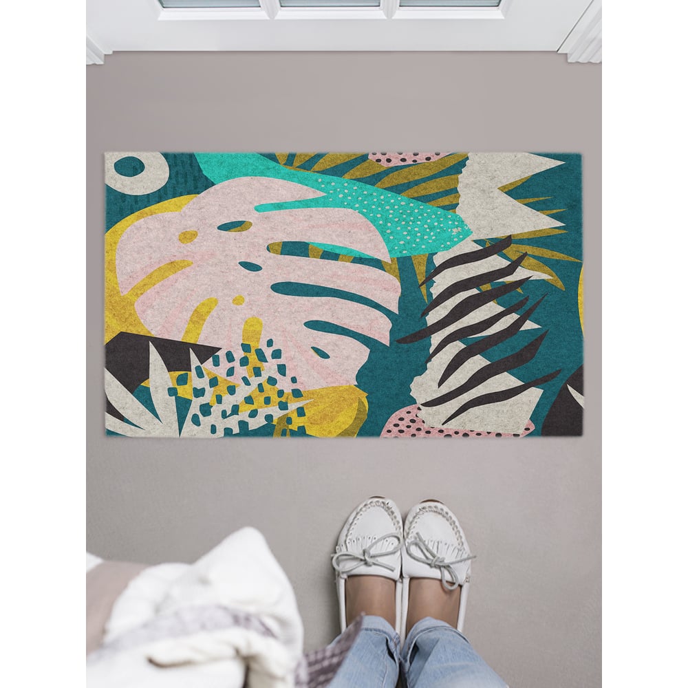 Придверный коврик в прихожую JOYARTY с принтом Тропики, 45х75 см door_423854 - выгодная цена ...