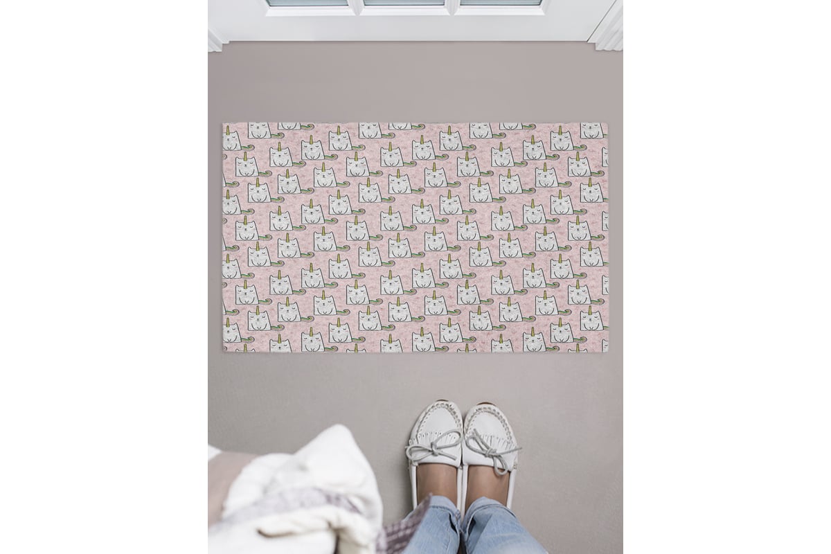 Придверный коврик в прихожую JOYARTY с принтом Чудо кот, 45х75 см door_423833 - выгодная цена ...