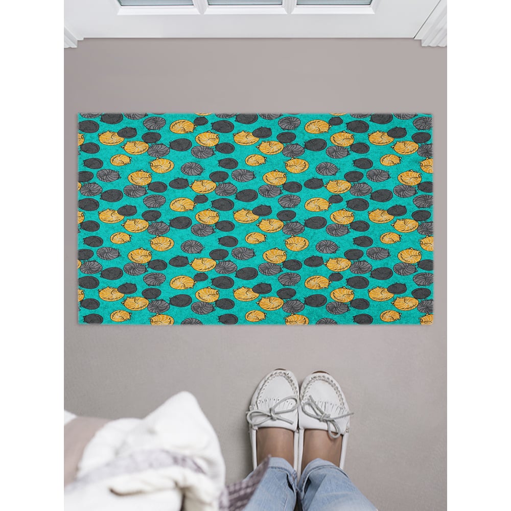 Придверный коврик в прихожую JOYARTY с принтом Кошачьи клубочки, 45х75 см door_423744 - выгодная ...