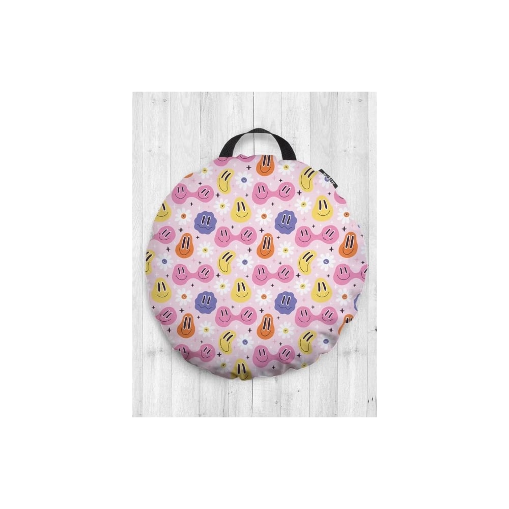 Декоративная подушка-сидушка JoyArty Эмоции смайлов на пол круглая, 52 см dsfr_423868 - выгодная ...