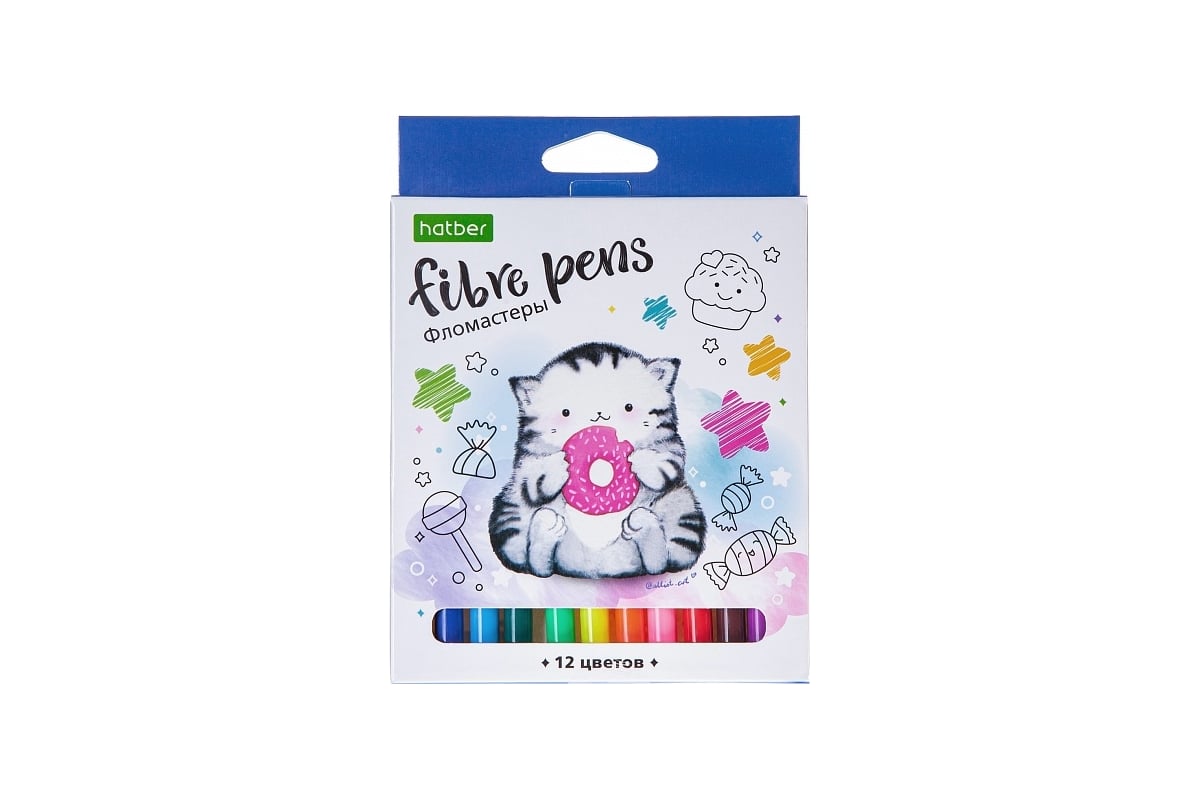 Фломастеры Hatber Приключения кота Пирожка ECO 12 цв. в карт.короб. 12 шт 066360 - выгодная цена ...
