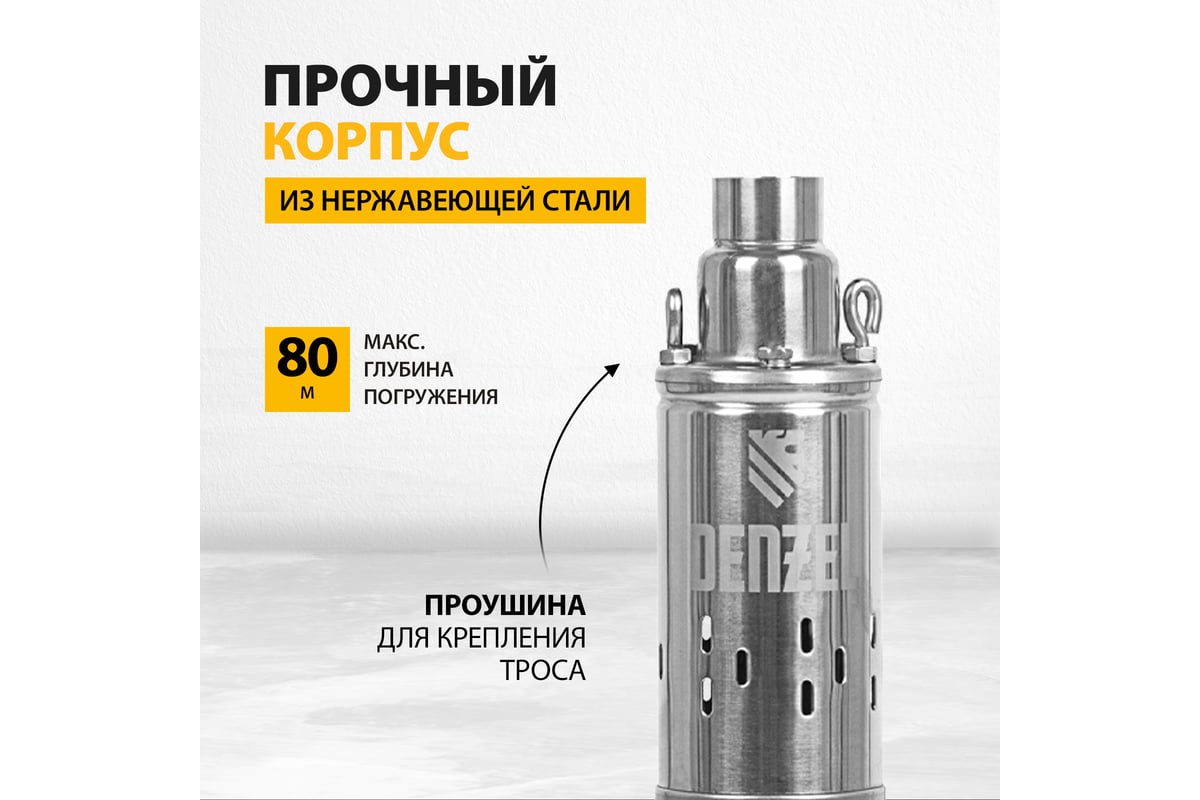 Скважинный винтовой насос DENZEL DWS-3-75 97250 - выгодная цена, отзывы ...
