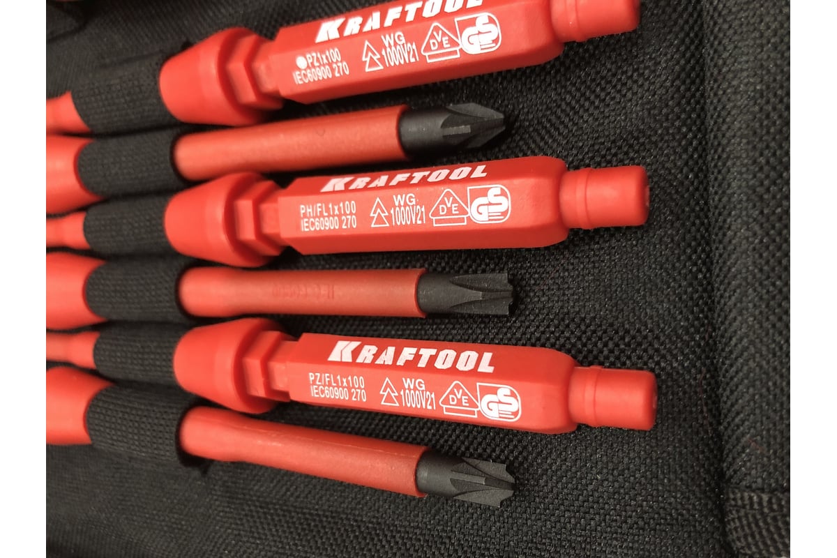 Набор высоковольтных отверток KRAFTOOL Х-Drive Electro 18 предм. 220092 ...