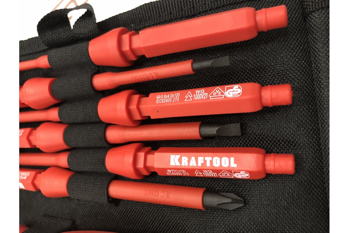 Набор высоковольтных отверток KRAFTOOL Х-Drive Electro 18 предм. 220092 ...