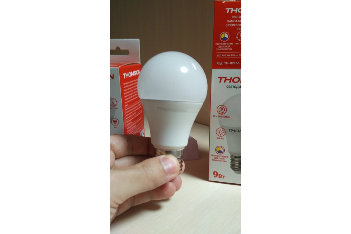 Светодиодная лампа THOMSON LED A60 9W 810Lm E27 3000K/6500/4000K 3-STEP ...
