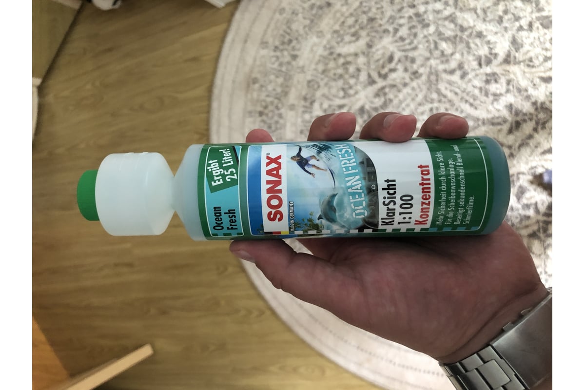Стеклоомыватель концентрат SONAX 1:100 аромат свежесть океана 0,25л ...