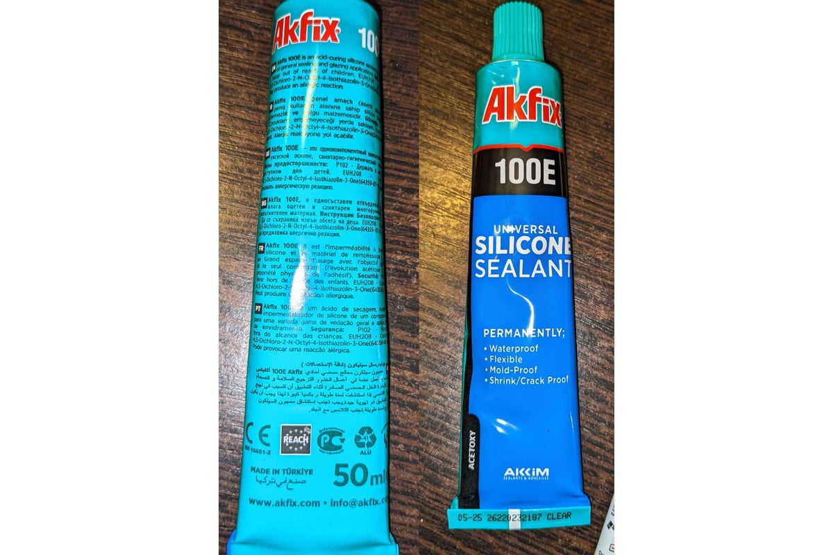 Универсальный силиконовый герметик Akfix 100E прозрачный, 50 мл SA111 - выгодная цена, отзывы ...