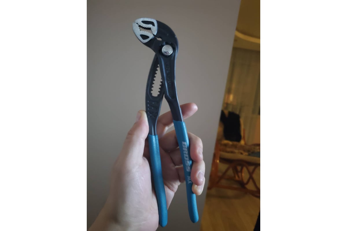 Клещи переставные, кнопочный механизм, обливные рукоятки, 250 мм GROSS ...