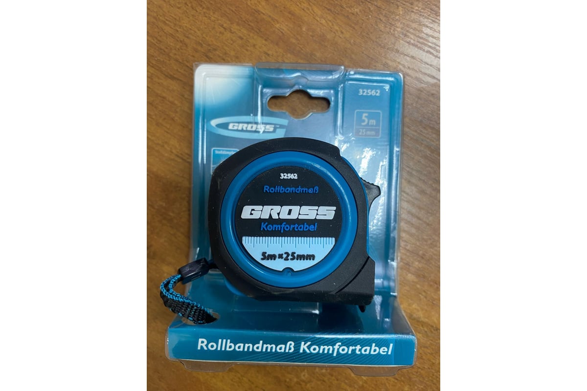 Рулетка Komfortabel, 5 м х 25 мм обрезиненный корпус GROSS 32562 ...