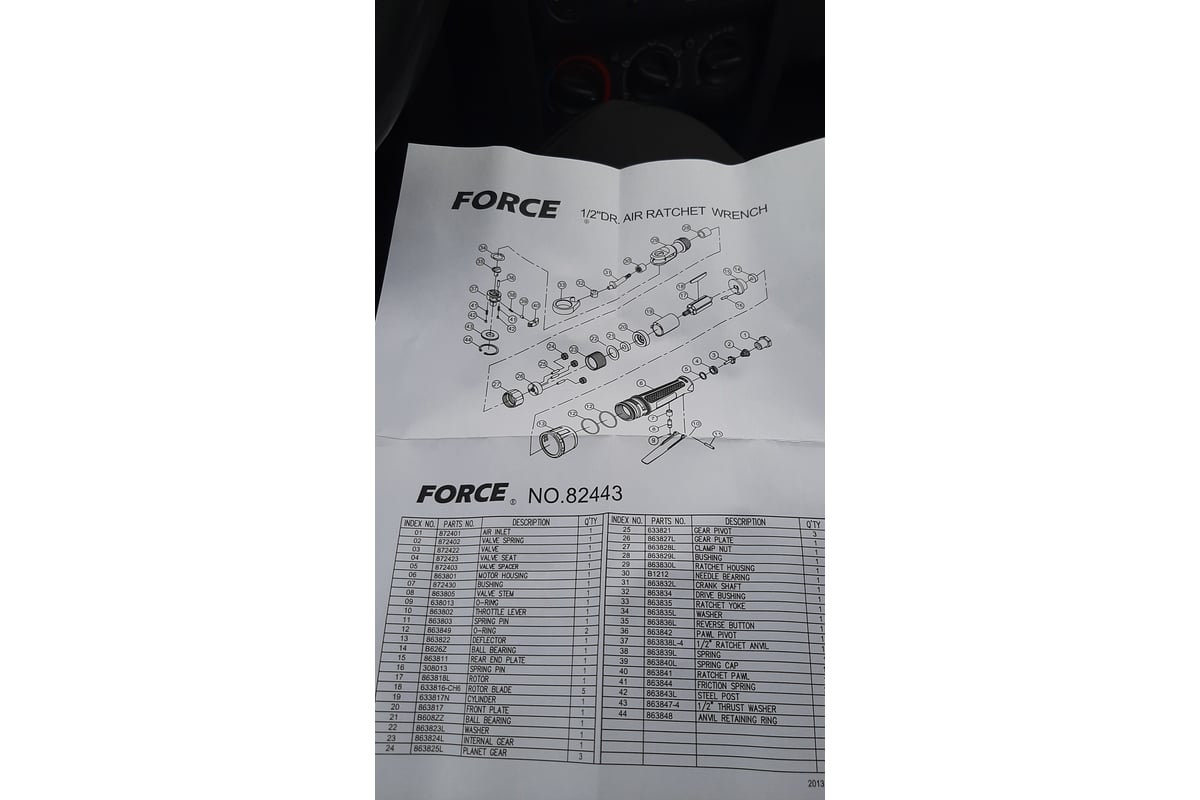 Пневмотрещотка FORCE 82443 - выгодная цена, отзывы, характеристики ...